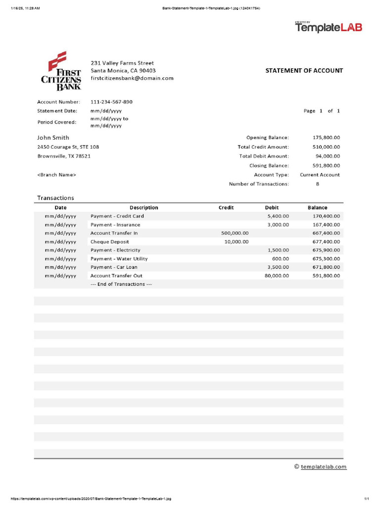 Bankstatement 1 | PDF