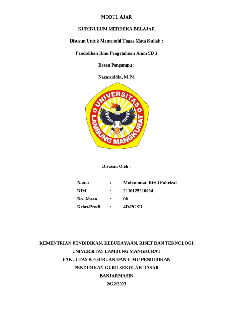 Modul Ajar IPAS Rizal | PDF