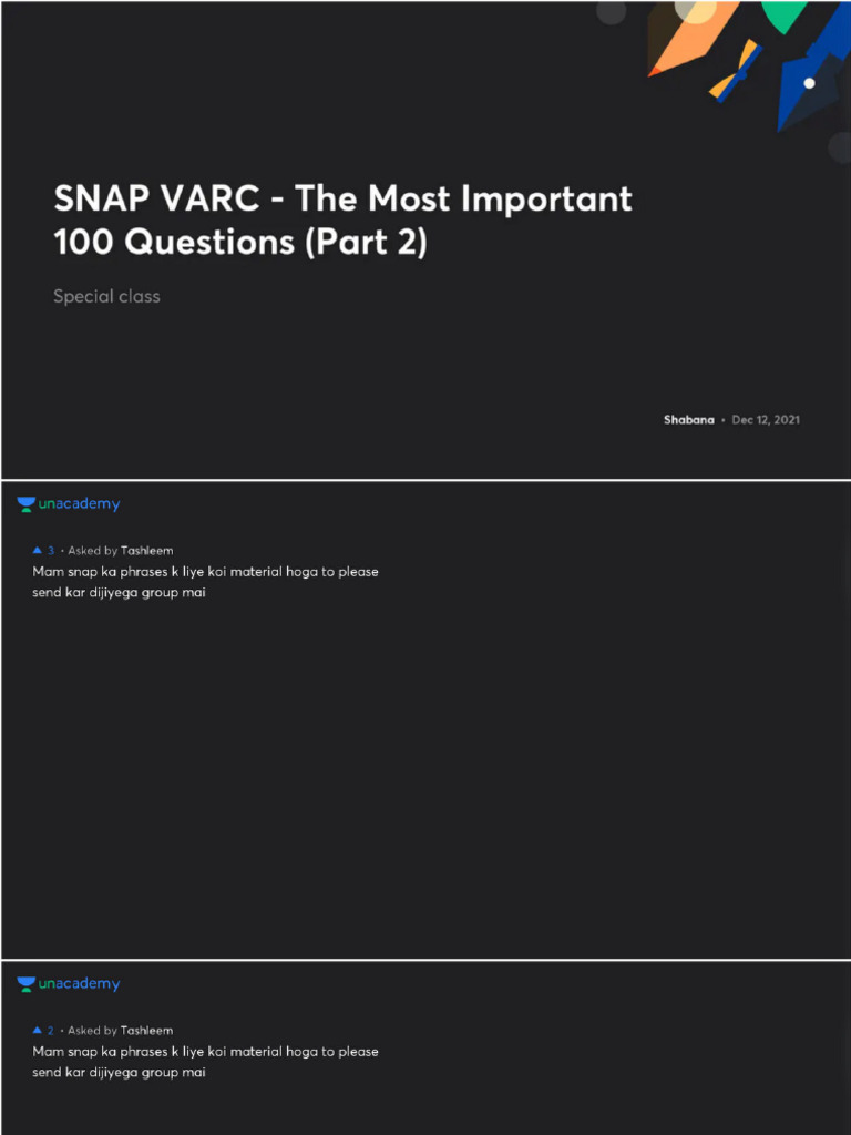 SNAP_VARC__The_Most_Important_100_Questions_Part_2_with_anno | PDF