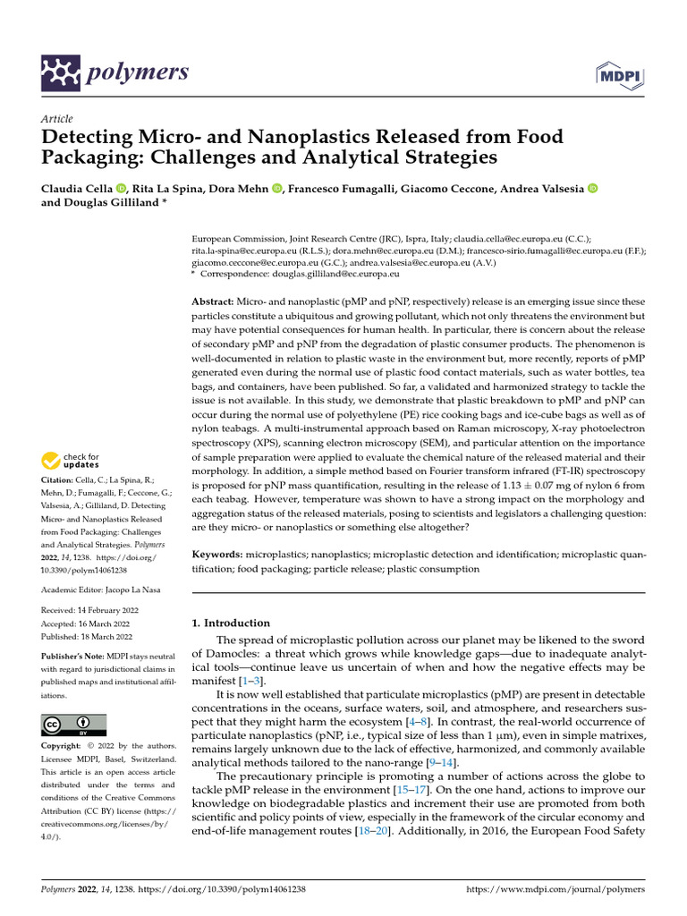 Detecting Micro And Nanoplastics Released From Foodpackaging