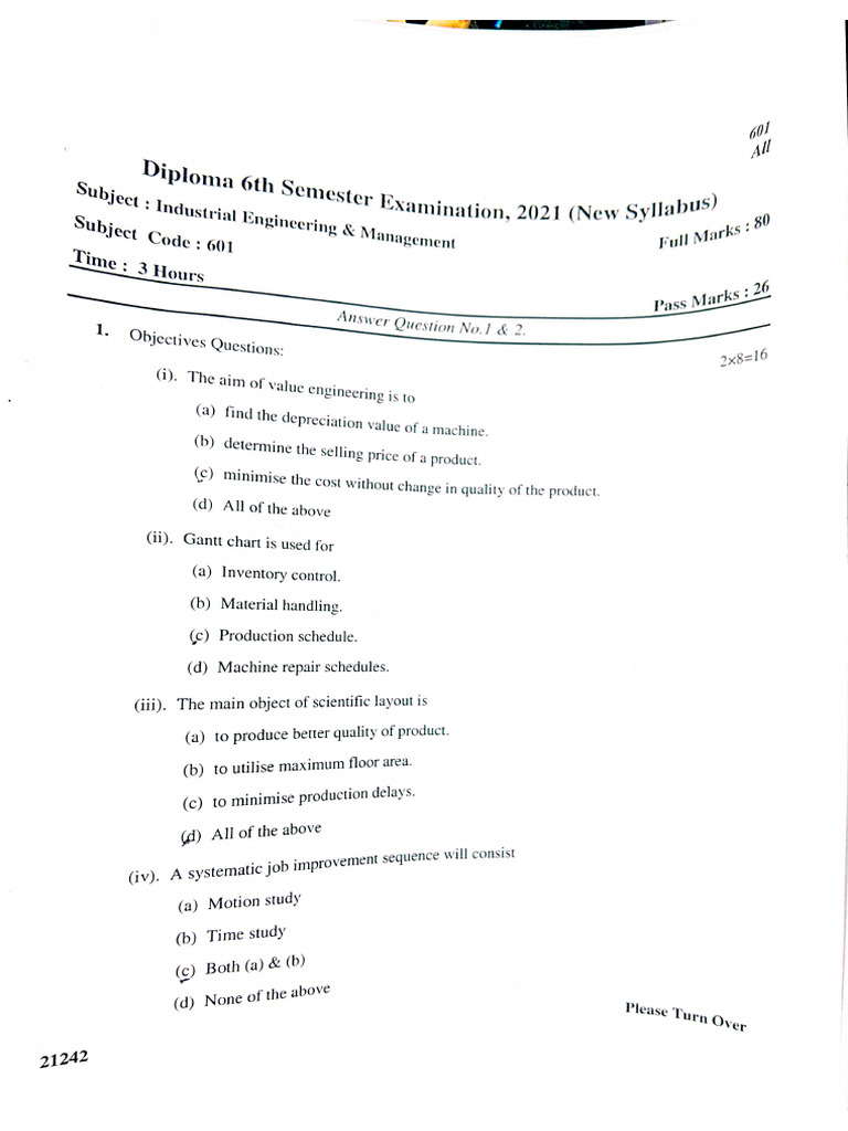 Diploma In Electrical Engineering 6th Semester Question Paper, 2021 | PDF