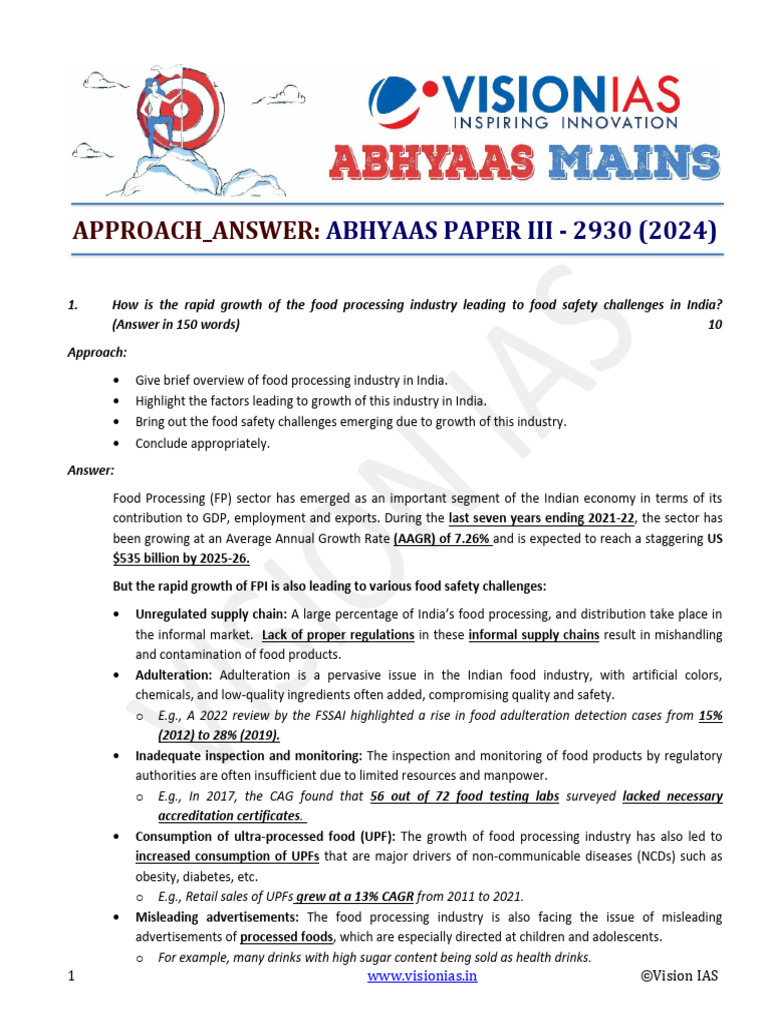 Abhyas Model Answer GS3 | PDF