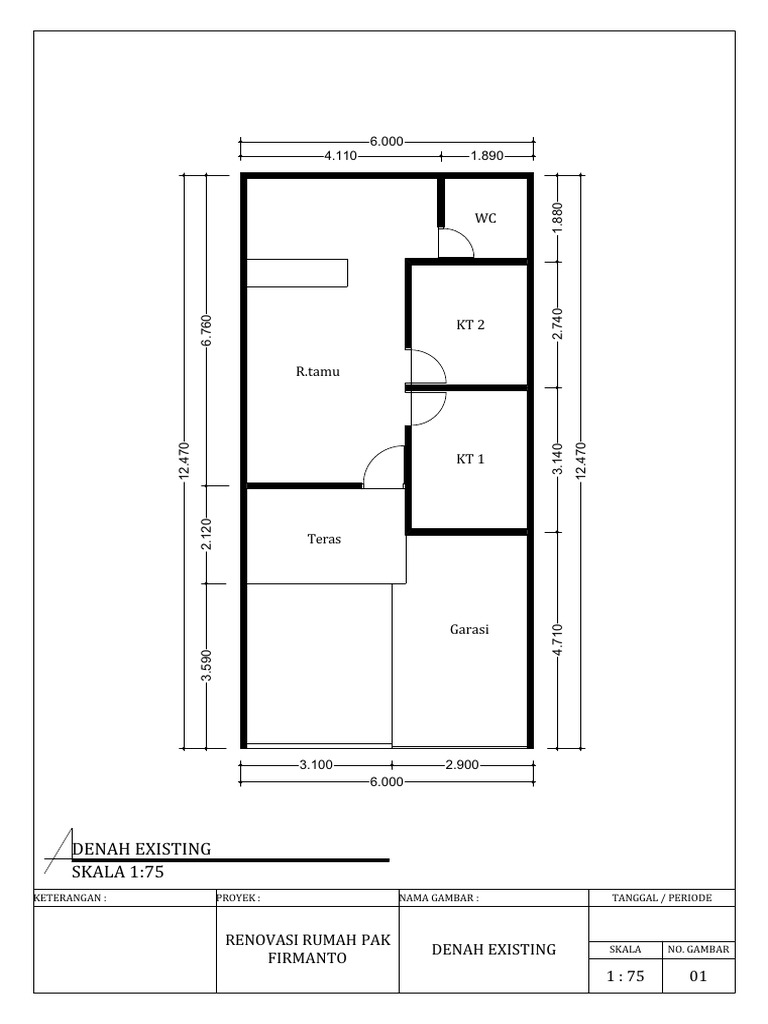 Denah Existing SKALA 1:75 | PDF