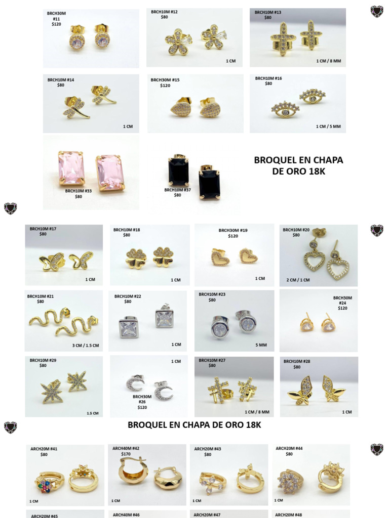 Broqueles y Aretes de Oro 18K | PDF