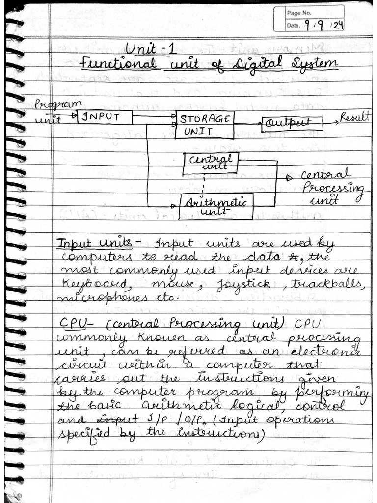 Unit 1 (Functional Unit of Digital System) | PDF