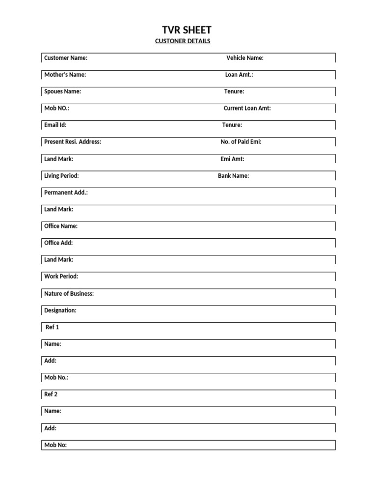 TVR Sheet Banks | PDF