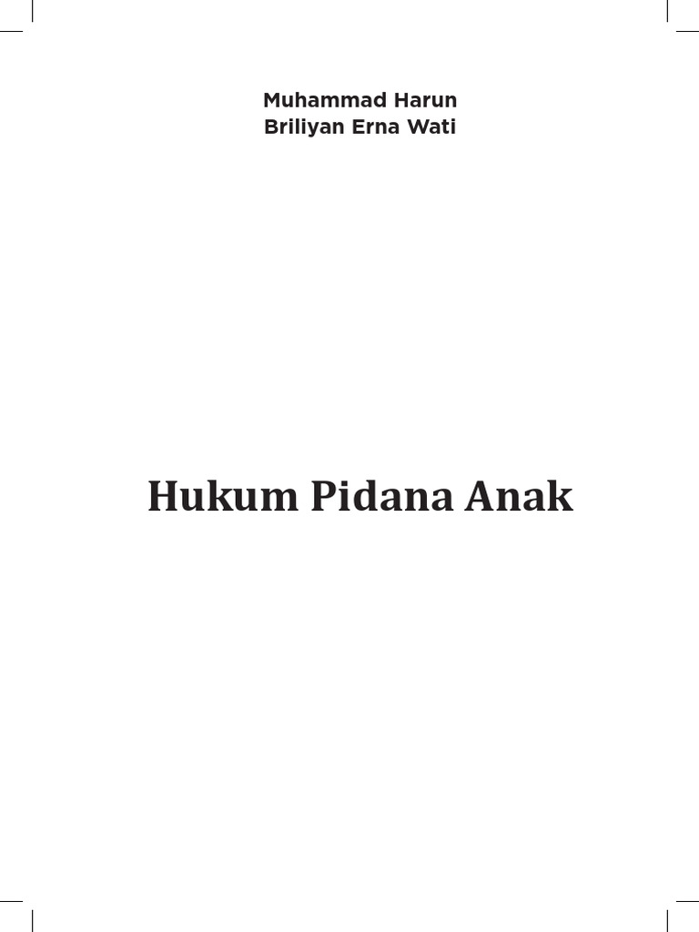 Buku Hukum Pidana Anak | PDF