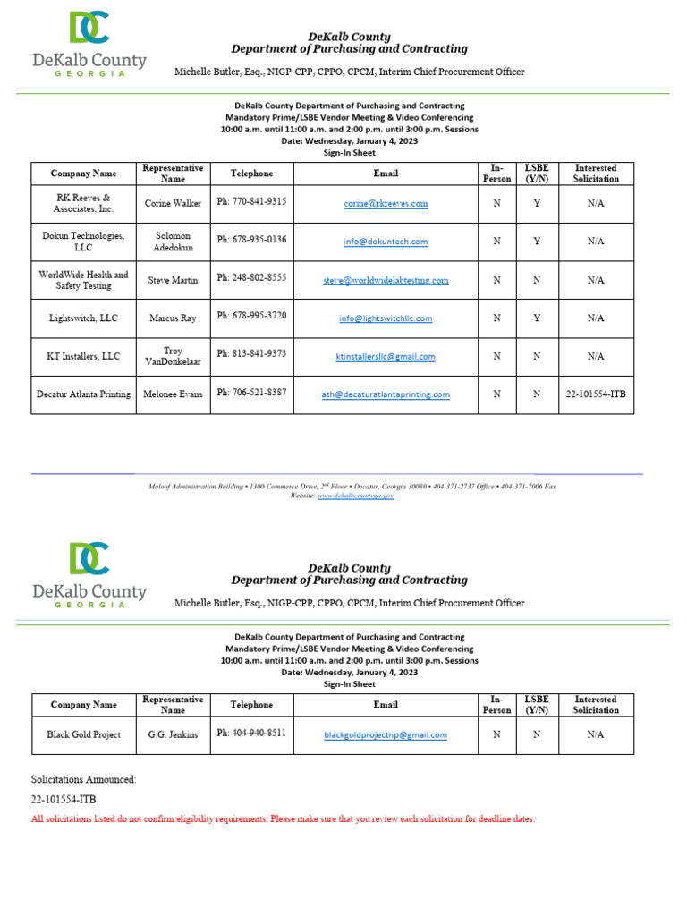 2023 DeKalb First Meetings | PDF