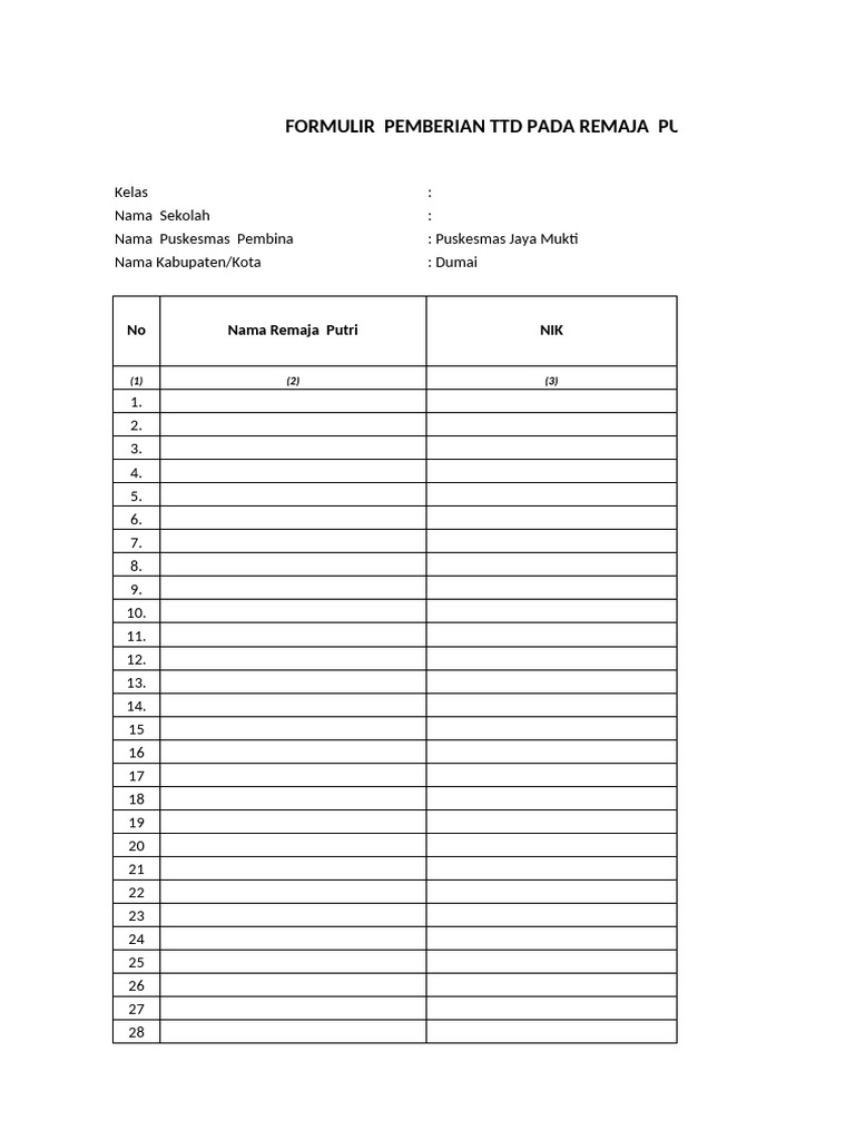 Form Pemberian Ttd Sekolah | PDF
