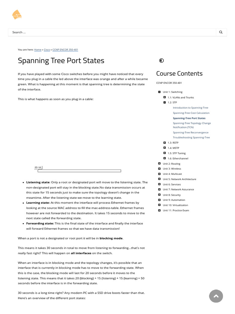 Spanning Tree Port States | PDF | Telecommunications Standards ...