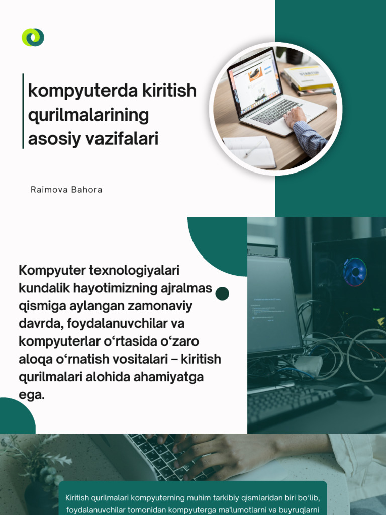 Kompyuterda Kiritish Qurilmalarining Asosiy Vazifalari - 20250115 ...