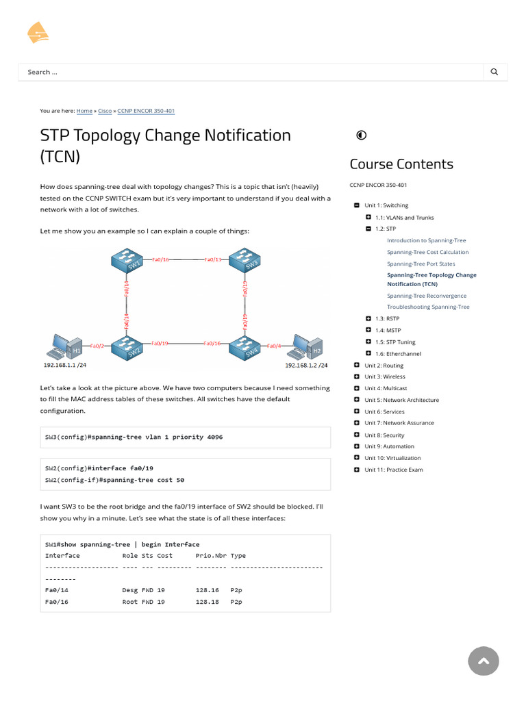 STP Topology Change Notification (TCN) | PDF | Network Switch | Computer Networking