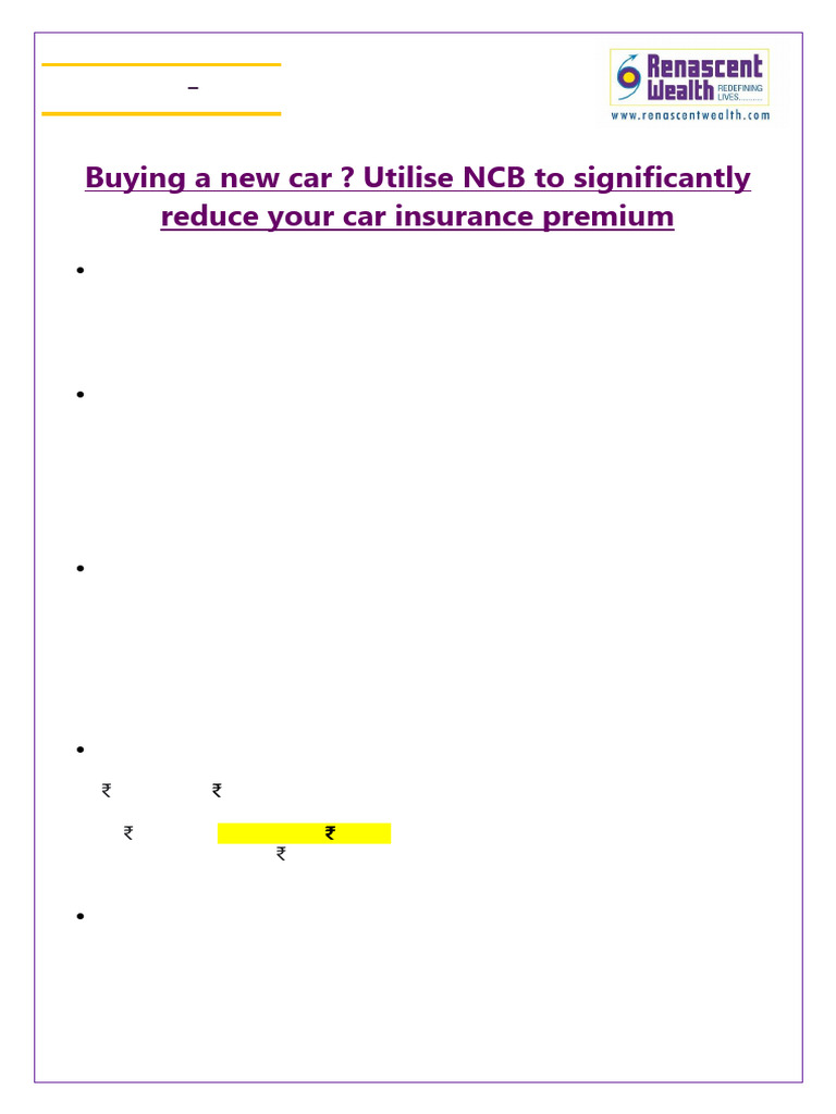 NCB in Car Insurance-1 | PDF