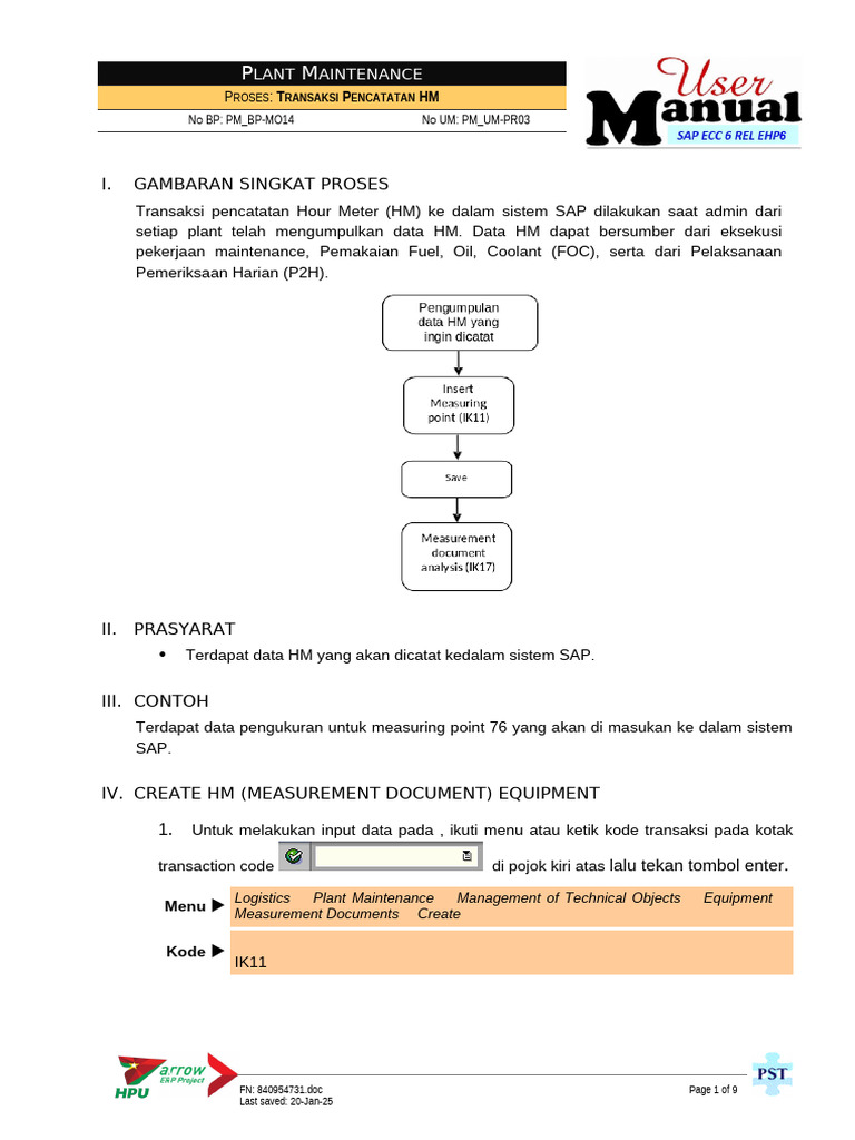 PM - UM-PR03 - Transaksi Pencatatan HM - V2.1 - 20130319 | PDF