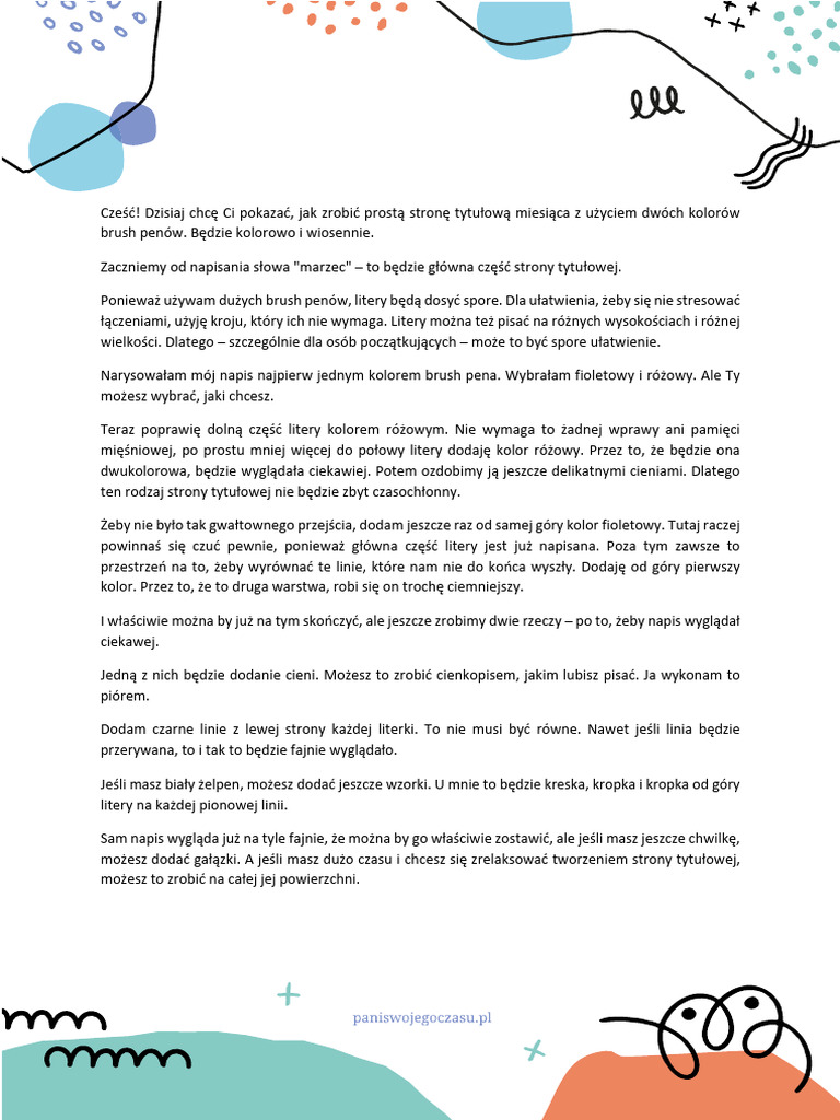 YT028 Strona Tytulowa Na Marzec | PDF