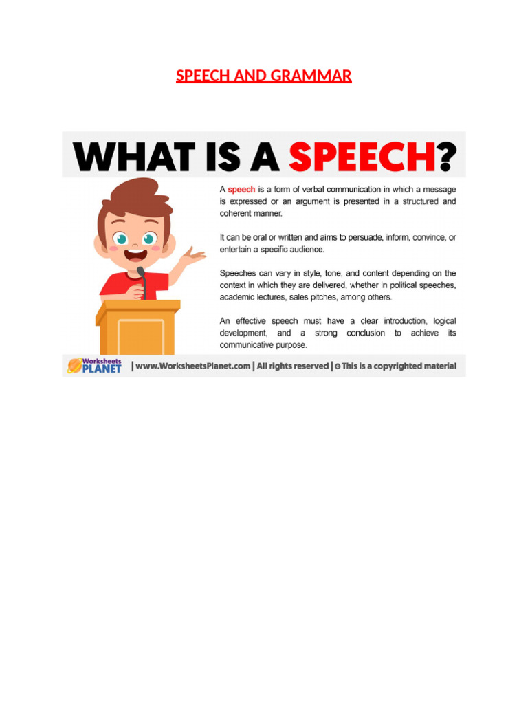 SPEECH-AND-GRAMMAR | PDF