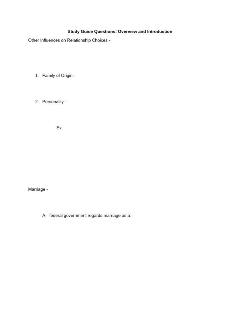 Intro Study Guide Questions | PDF