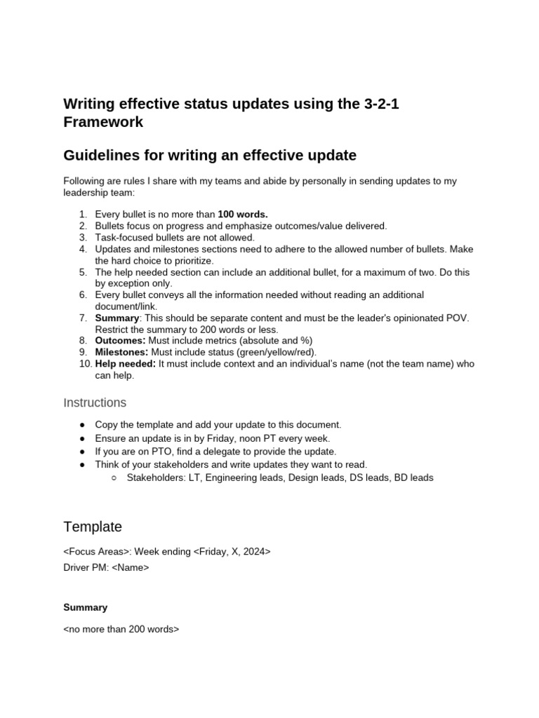 Effective Status Updates Guide | PDF | Human Communication