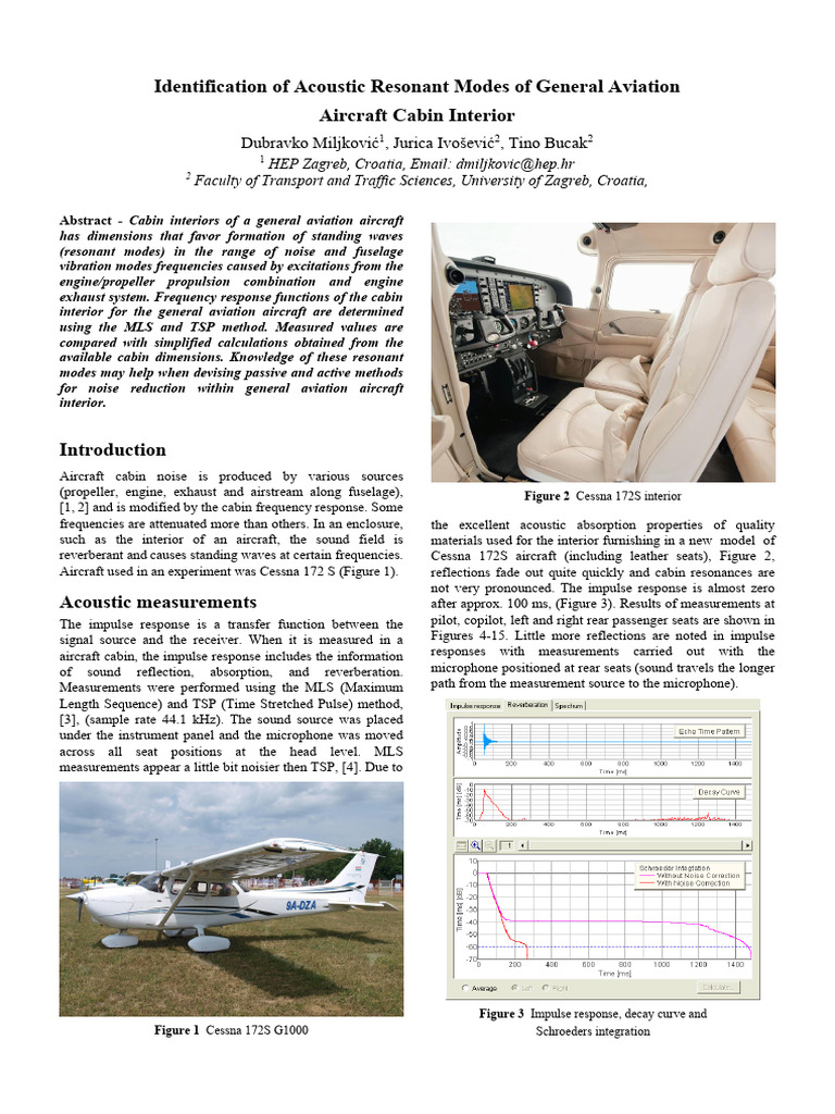 Acoustic Resonant Modes in Aircraft Cabins | PDF | Resonance | Acoustics
