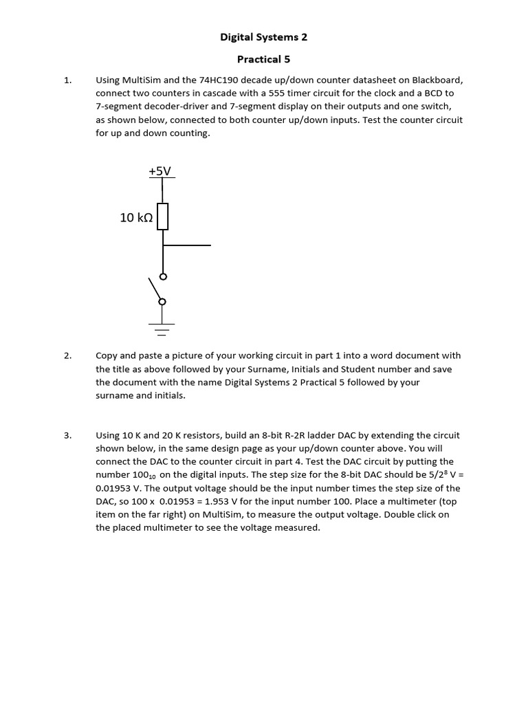 Digital Systems 2 Practical 5A | PDF | Power Inverter | Electrical Circuits