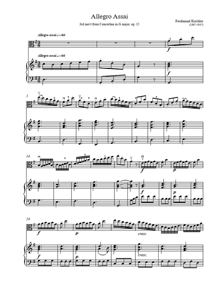 Allegro Assai Viola_Piano G | PDF