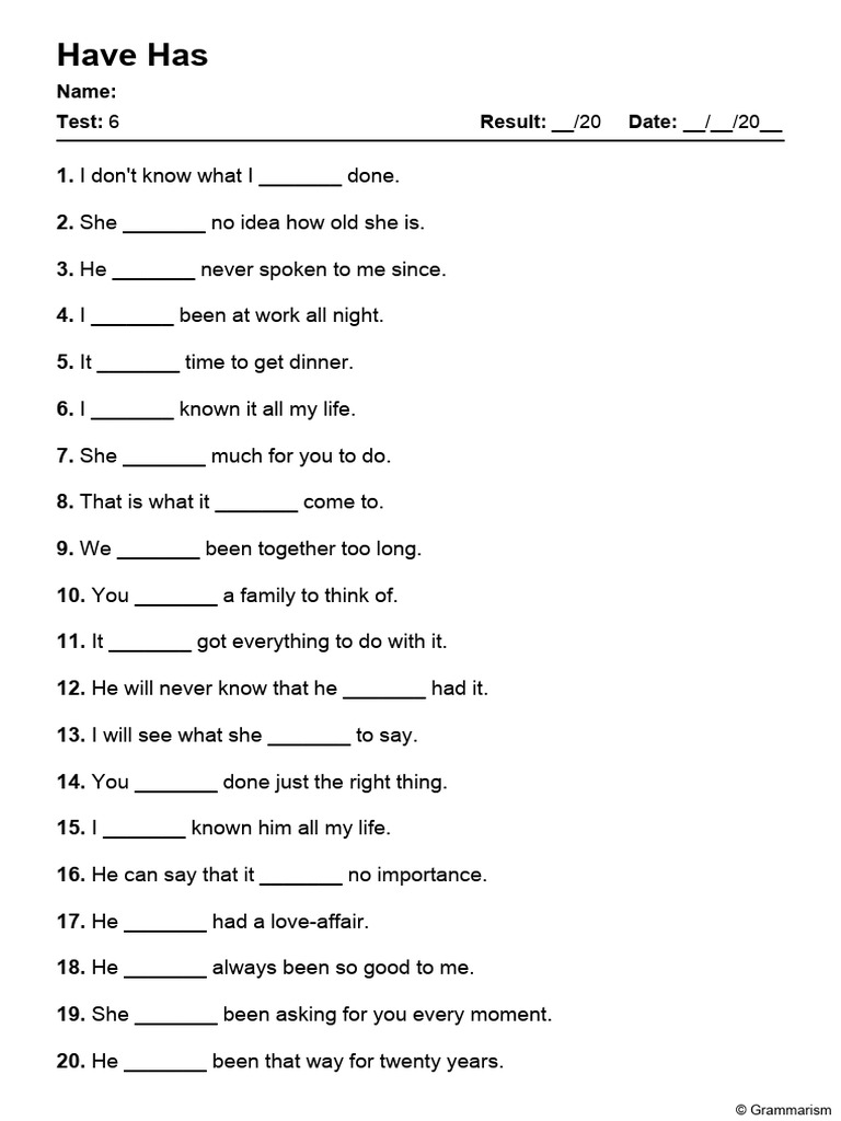 Fill-in-the-Blank Grammar Test | PDF