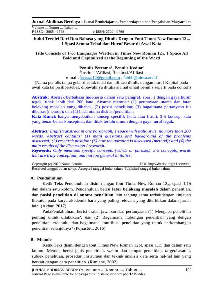 Jurnal Abdimas Berdaya: Pembelajaran & Pemberdayaan | PDF