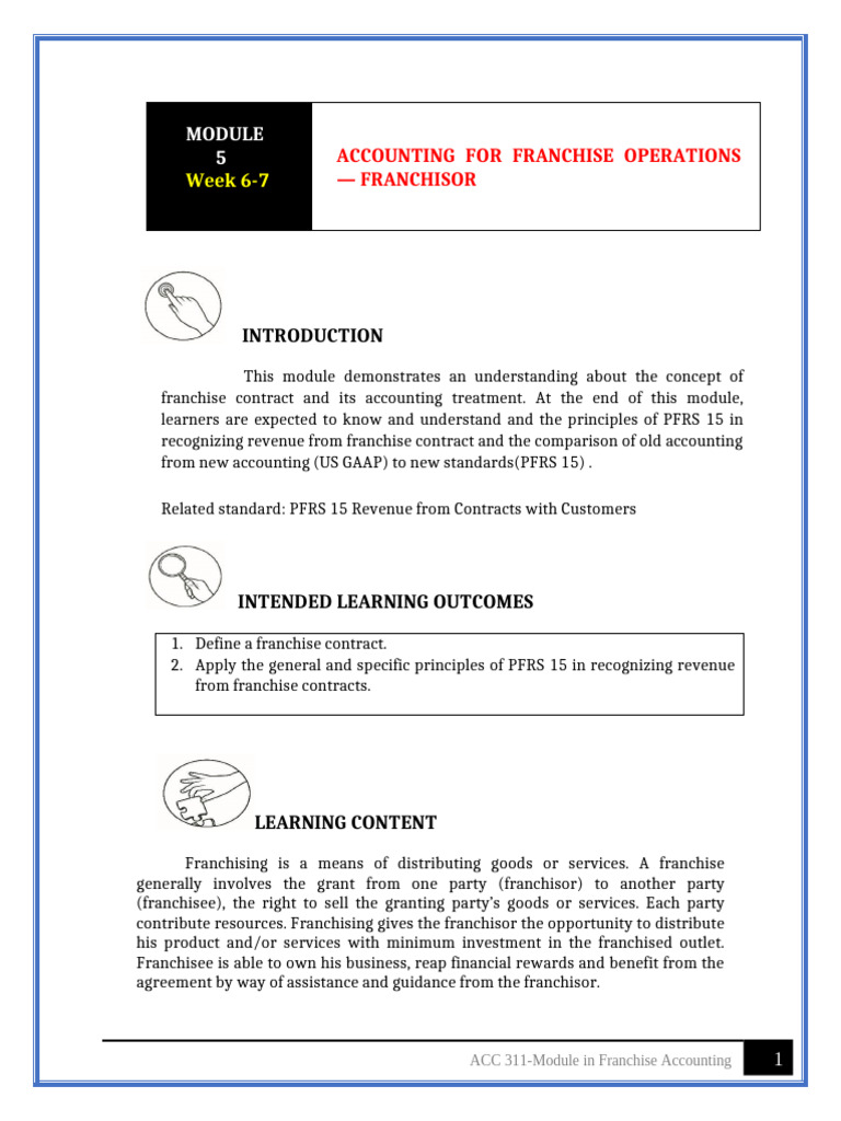 Module 5 Acctg For Franchise Operations Franchisor | PDF | Franchising ...