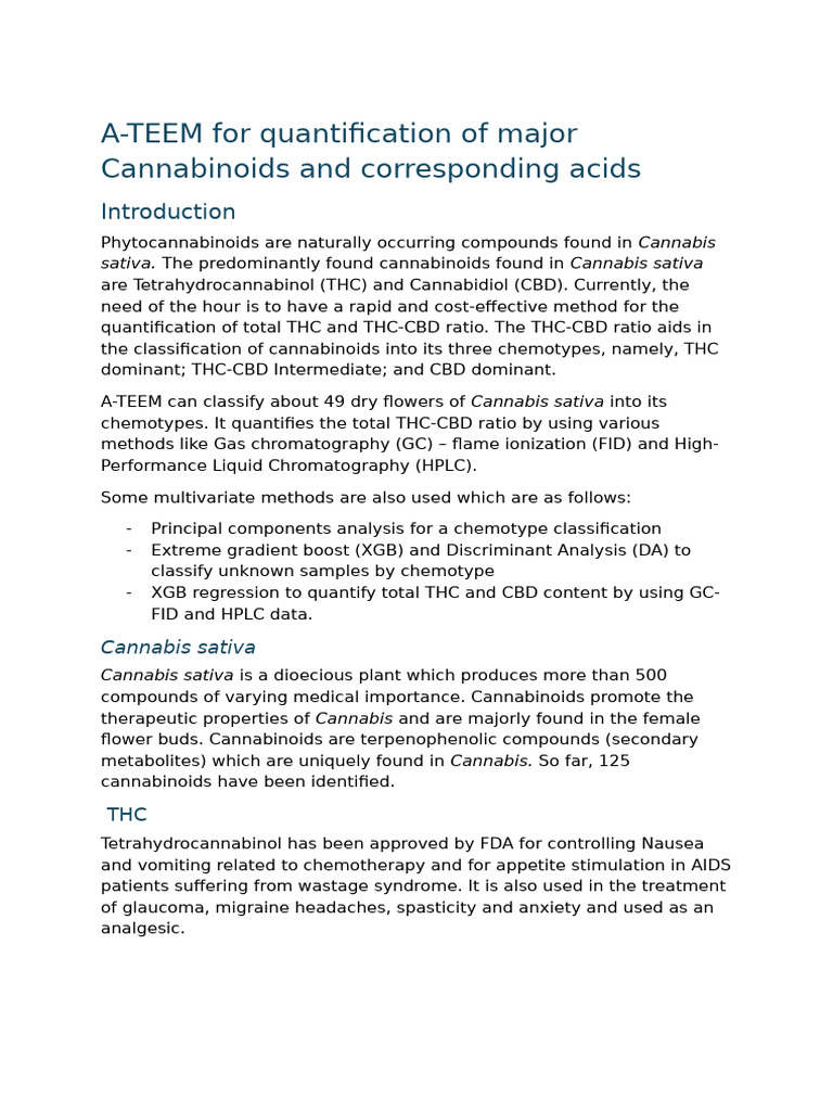 Quantification of Major Cannabinoids and Corresponding Acids With A ...