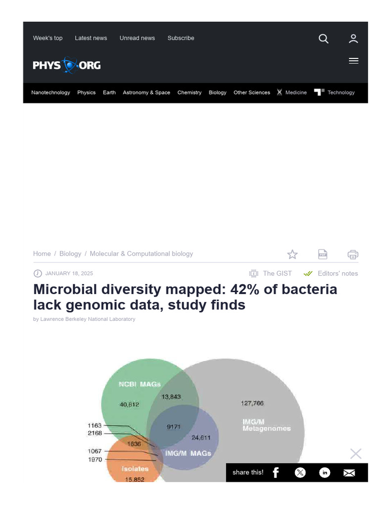 Phys Org News 2025 01 Stock Unknown Microbial Space HTML... | PDF ...