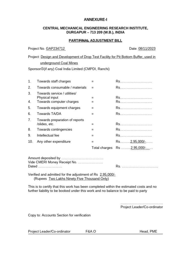 Utilization - Adjustment Bill | PDF