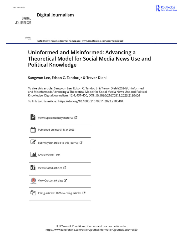 Uninformed and Misinformed Advancing A Theoretical Model For Social ...