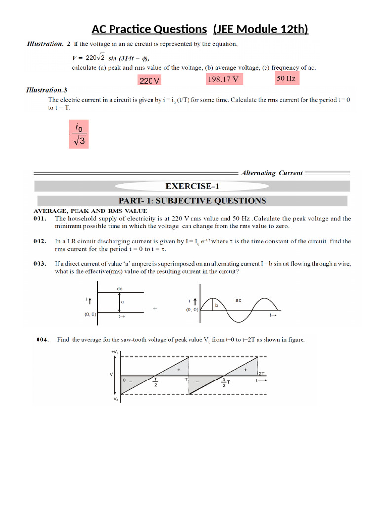 AC Practice questions | PDF