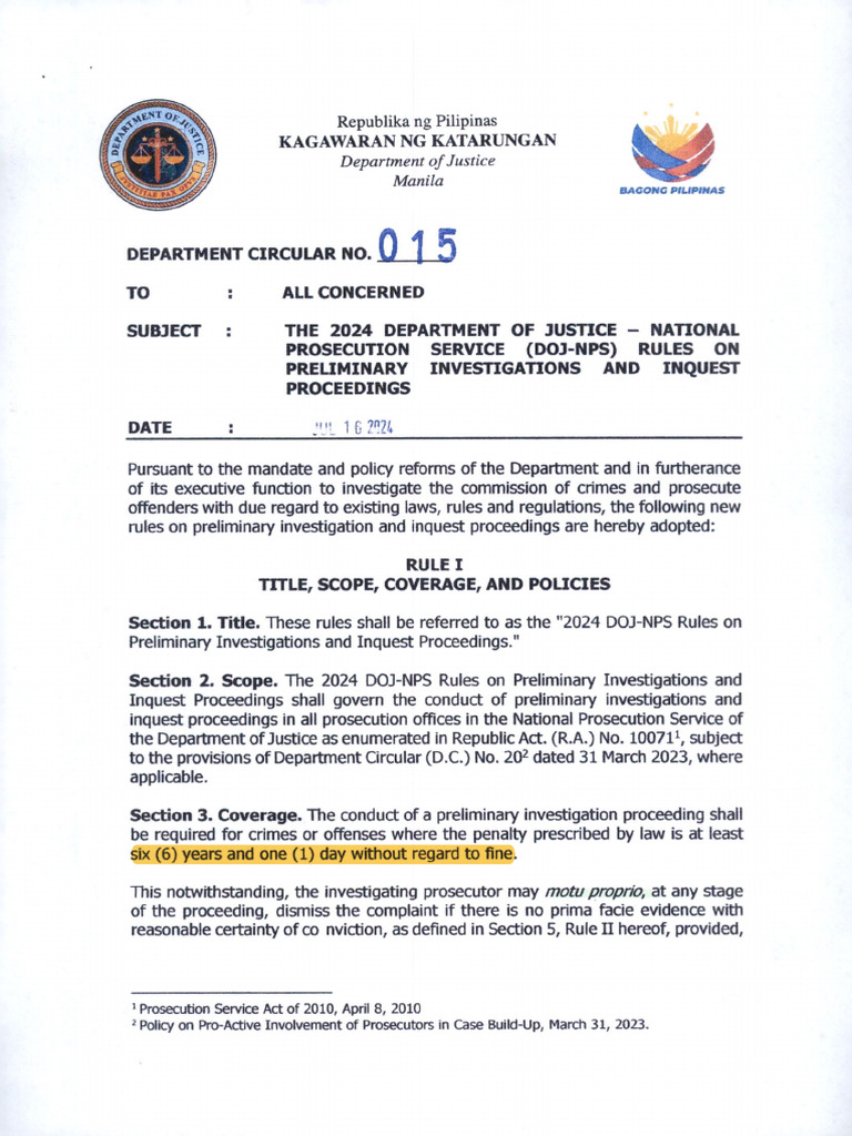 Department Circular No. 15 Series of 2024 | PDF