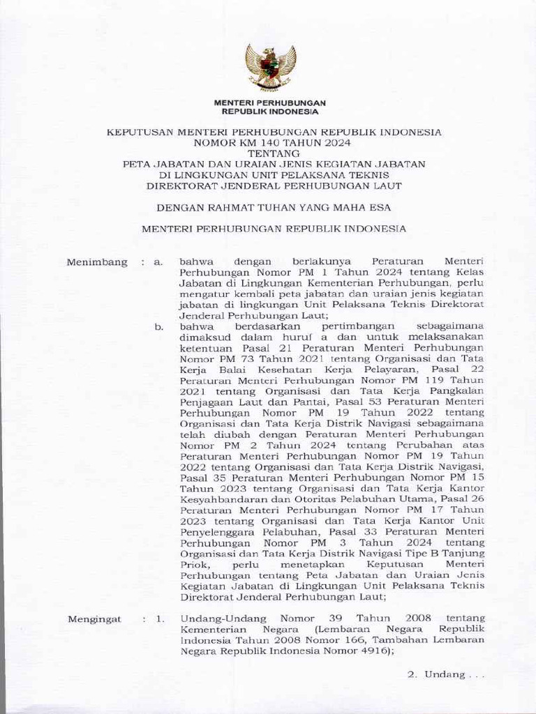 KM 140 Tahun 2024 - Upt Laut - 11zon | PDF