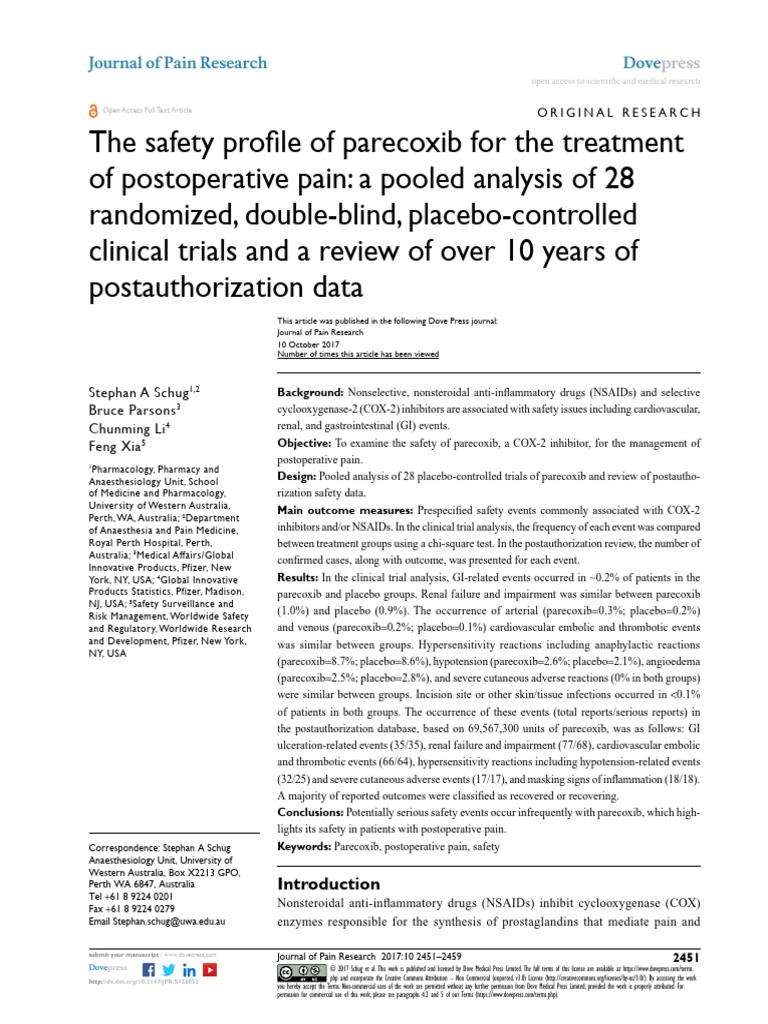 JPR 136052 The Safety Profile of Parecoxib For The - 241223 - 203307 ...