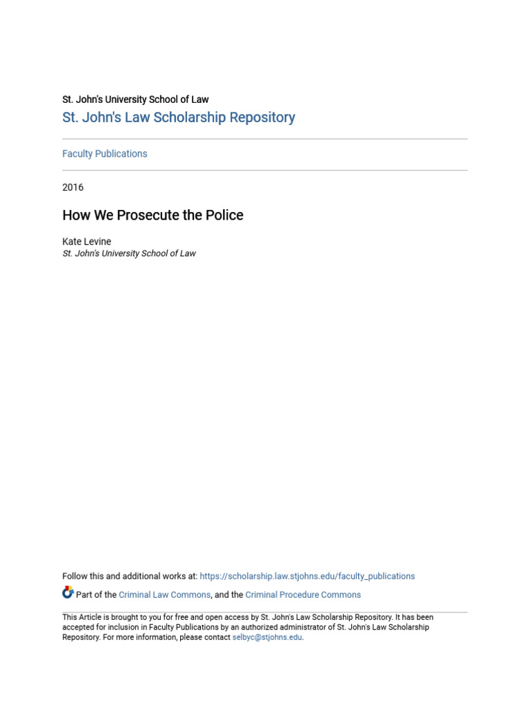 How We Prosecute The Police | PDF | Prosecutor | Plea Bargain