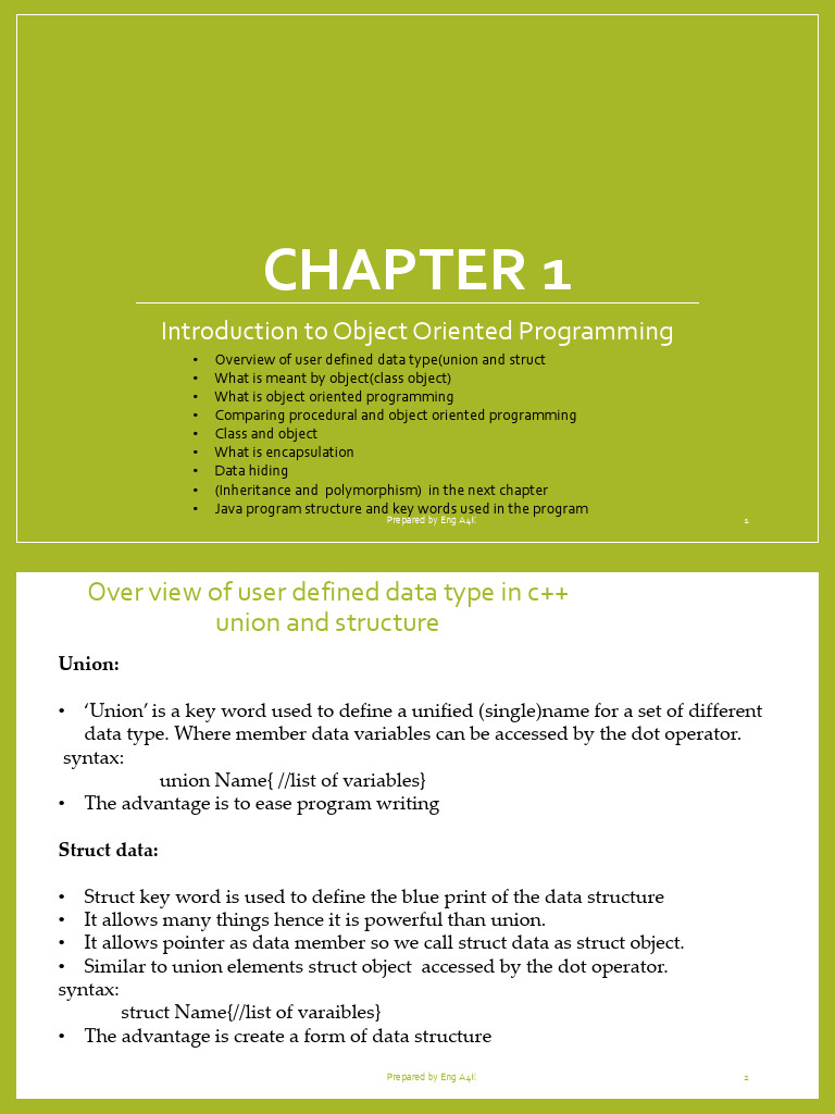 Chapter 1 Introduction to the concept OOP | PDF | Object Oriented Programming | Inheritance ...