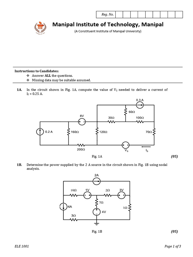 Basic Electrical Technology (ELE 1001) RCS | PDF | Electrical Impedance | Electrical Network