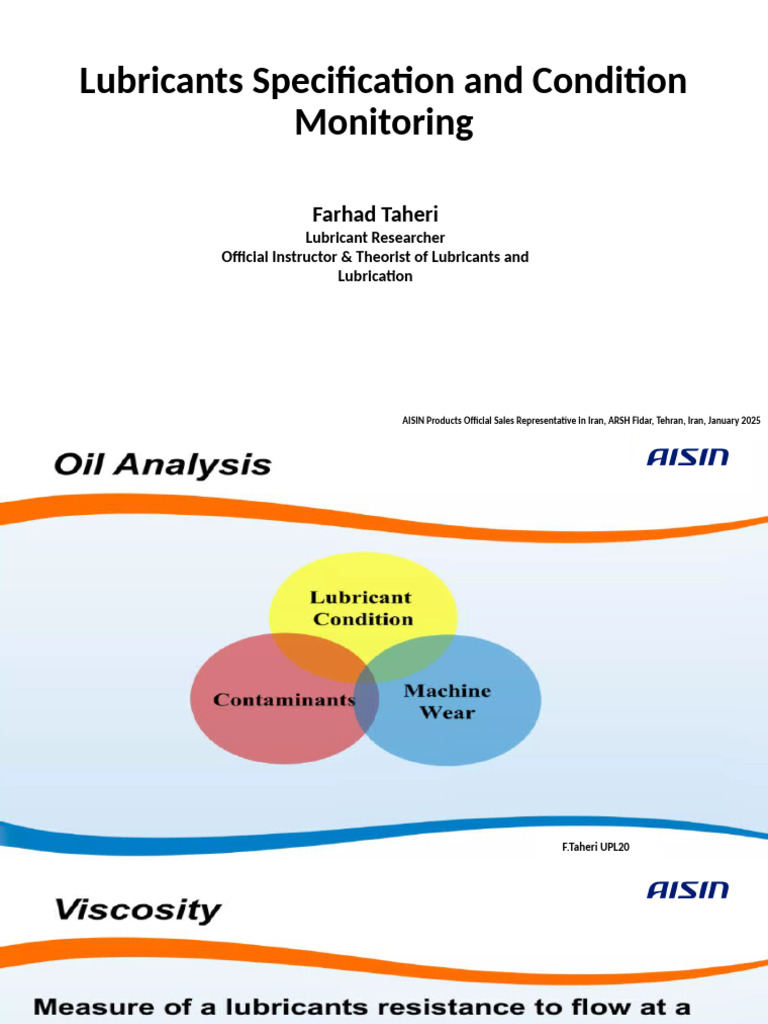 Lubricants Specification & Monitoring | PDF