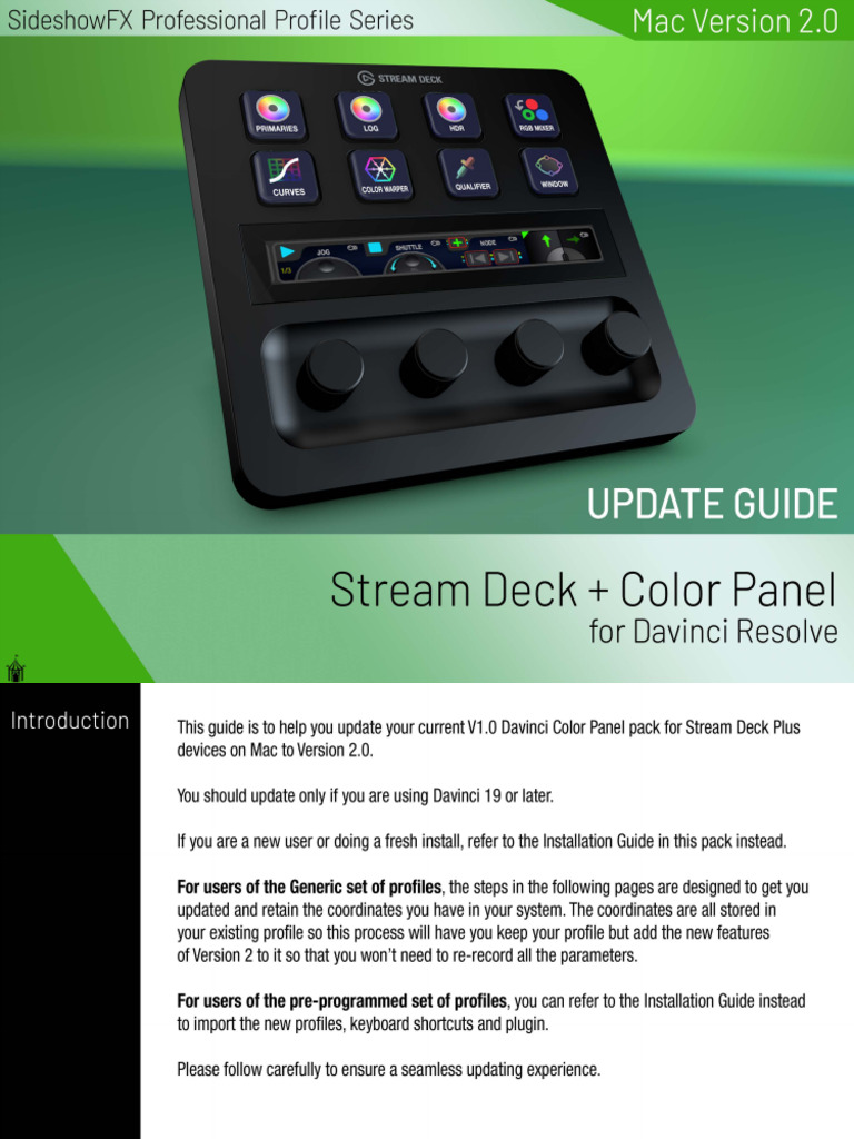 Davinci Color Panel SDPlus Mac UPDATE Guide V2.0 | PDF