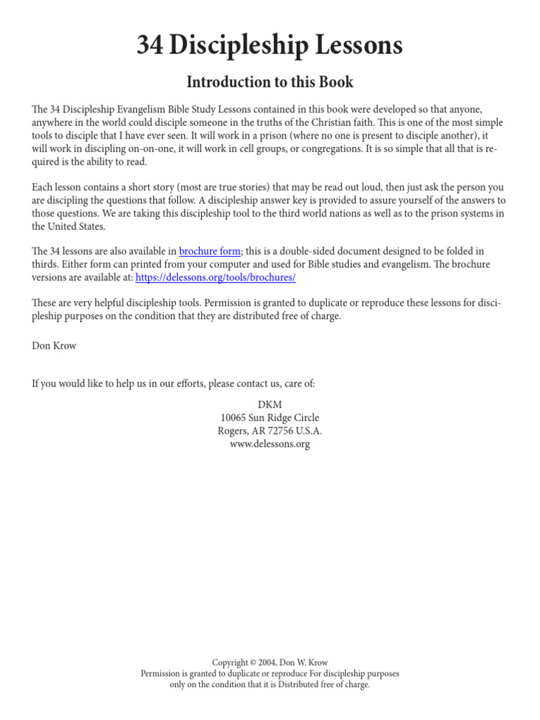 34 Discipleship Lessons | PDF | Grace In Christianity | Salvation