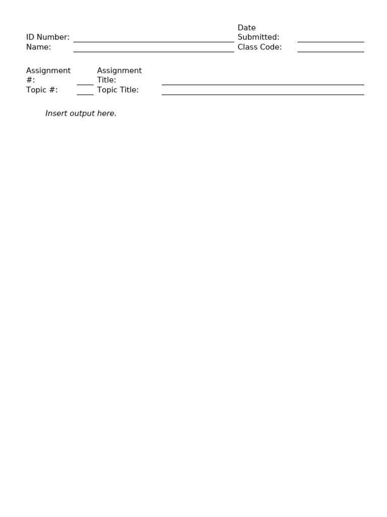 Assignment Template | PDF