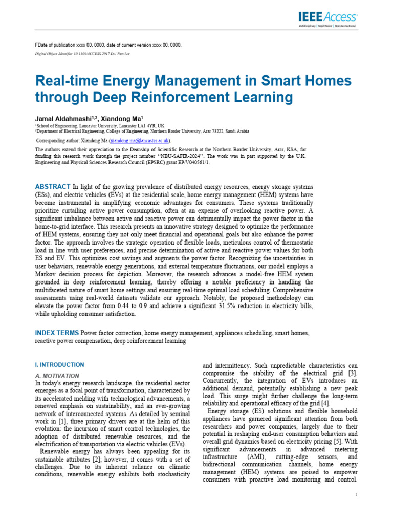 Real-Time Energy Management in Smart Homes Through | PDF | Photovoltaics