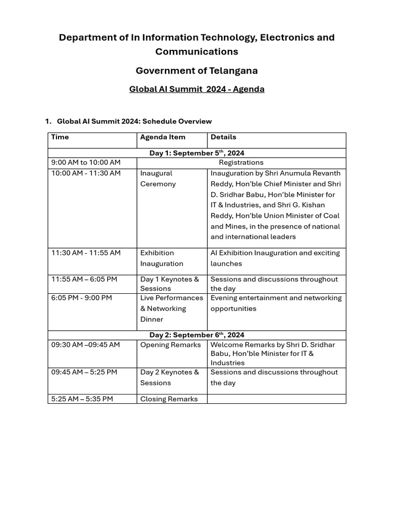 Global AI Summit 2024 Agenda Overview | PDF | Artificial Intelligence ...
