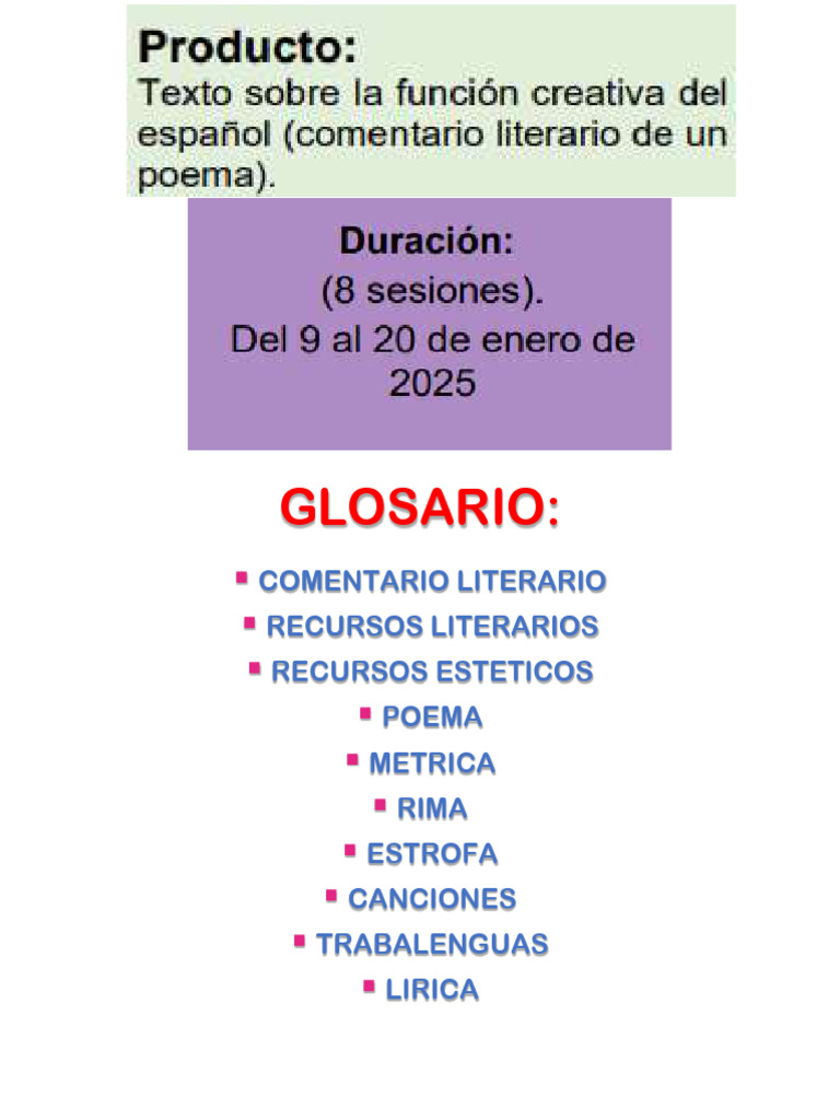 Glosario de Términos Literarios | PDF