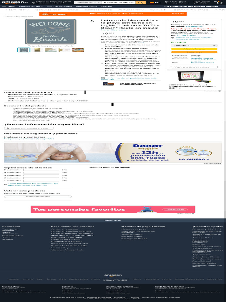 Letrero de Bienvenida A La Playa Con Texto en Inglés Welcome To The Beach (Texto en Inglés ...