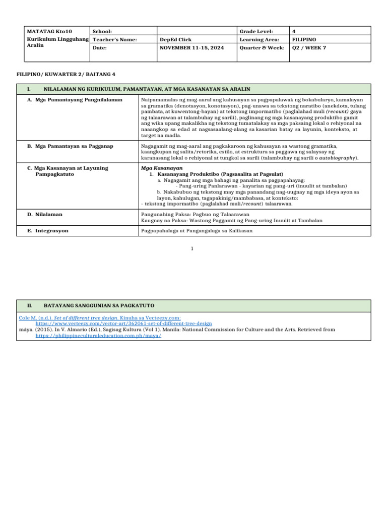 FIL 4_DLL_Q2_WEEK 7 | PDF