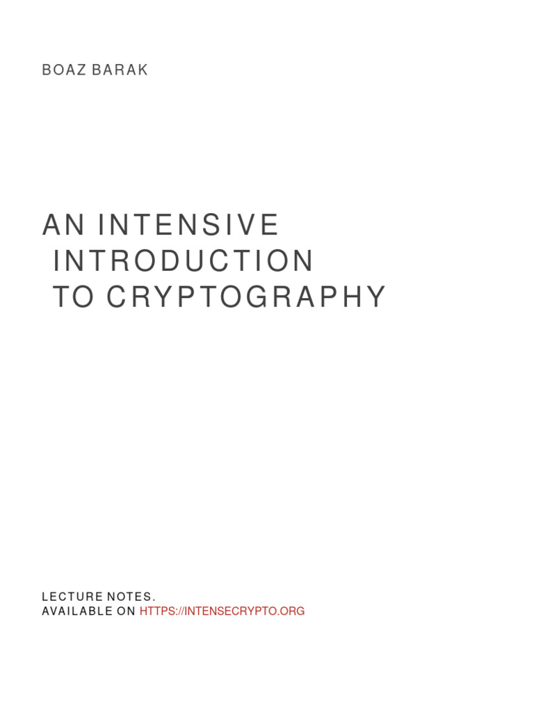 Barak B. An Intensive Introduction To Cryptography 2021 | PDF | Cryptography | Eigenvalues And ...