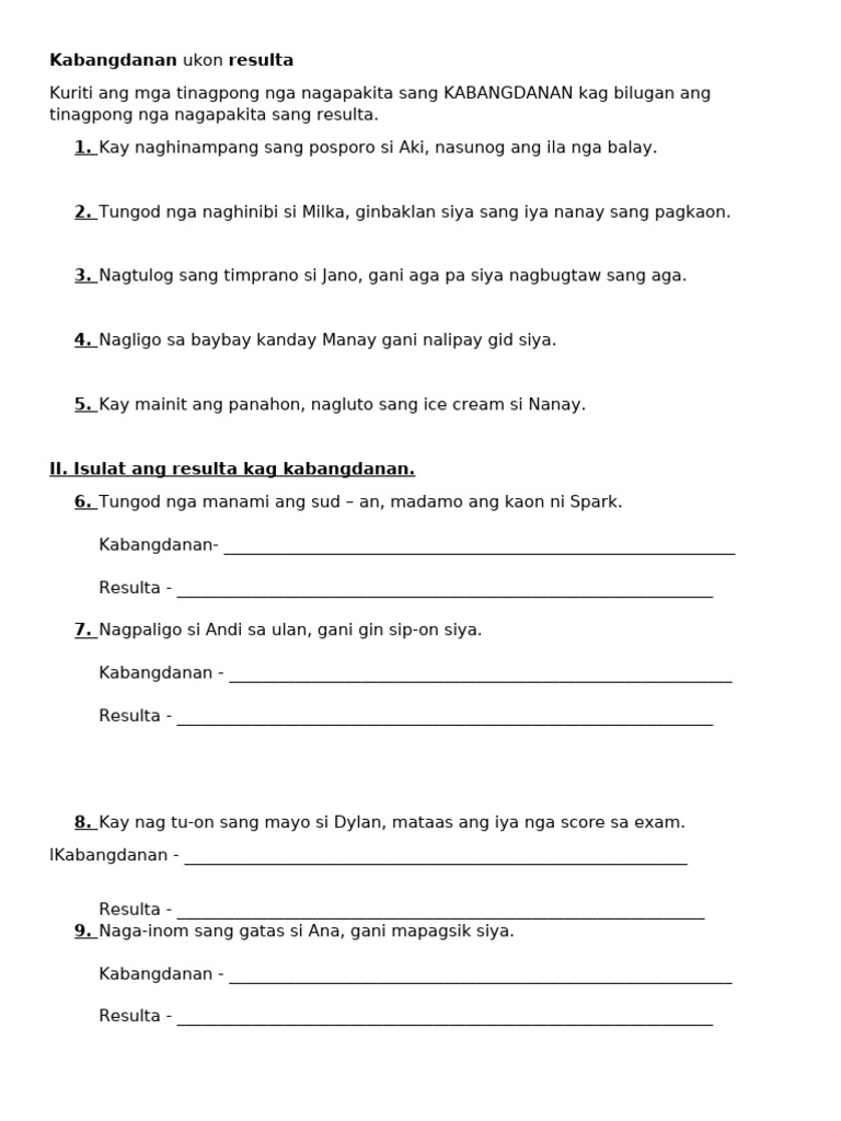 Kabangdanan Ukon Resulta | PDF